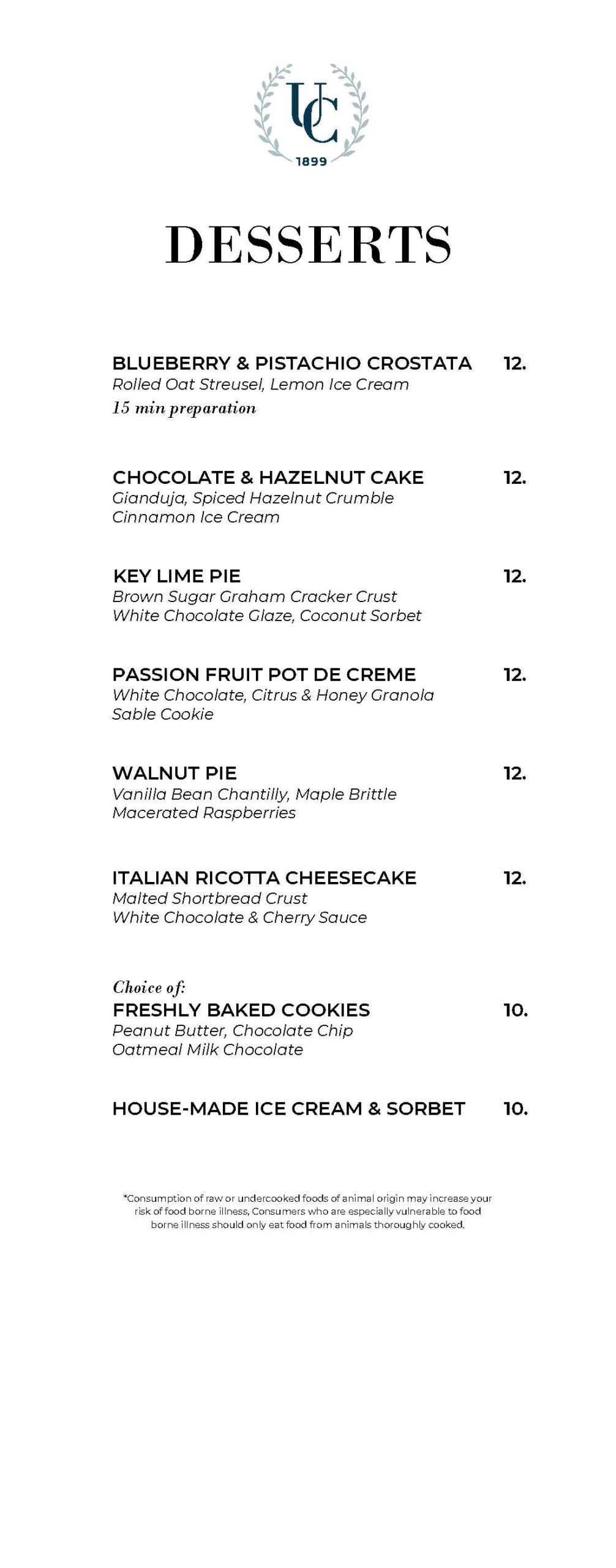 Daily Menus – The University Club